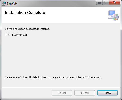 Topaz Signature SigWeb Browser API